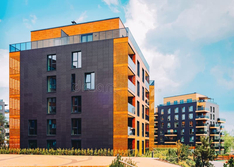 Modern Architectural Building Quarters Stock Photo - Image of apartment ...