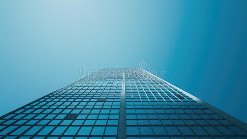The Modern Architectural Building or Skyscraper with Bright Blue Sky ...