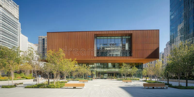 Modern Architectural Building Surrounded by Greenery and Open Space ...