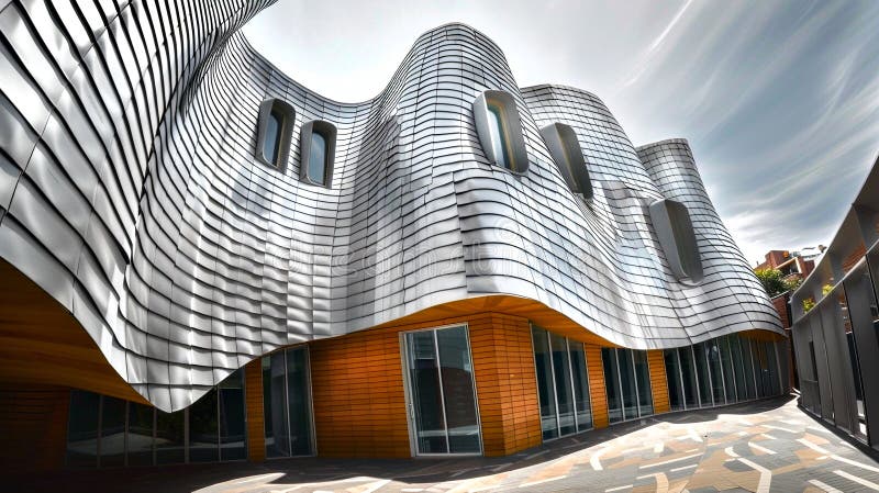 Modern Architectural Building with Unique Curved Undulating Design ...