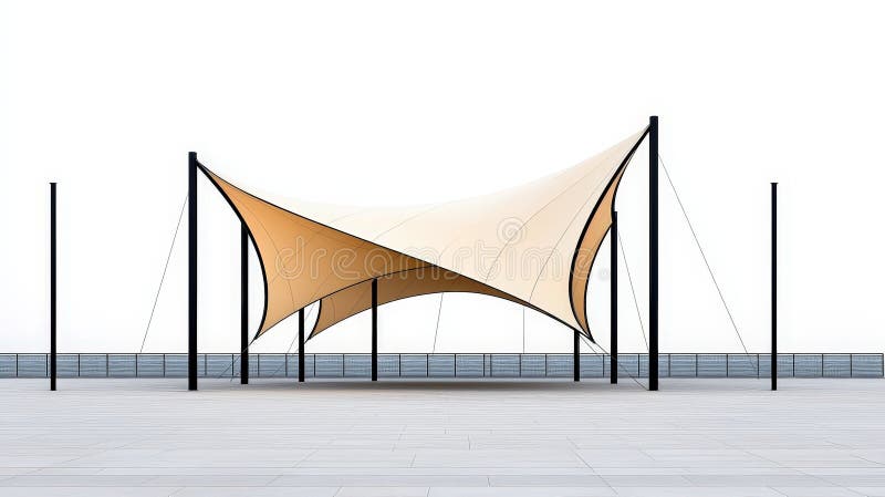 Modern Architectural Canopy Structure with Elegant Fabric Design in ...