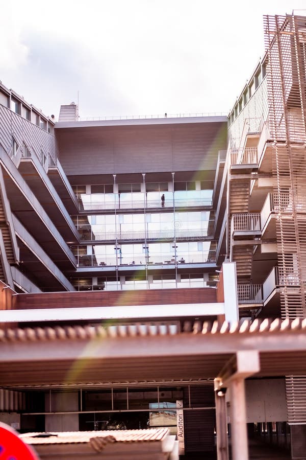 Modern Architectural Complex Featuring Glass Facades and Urban ...