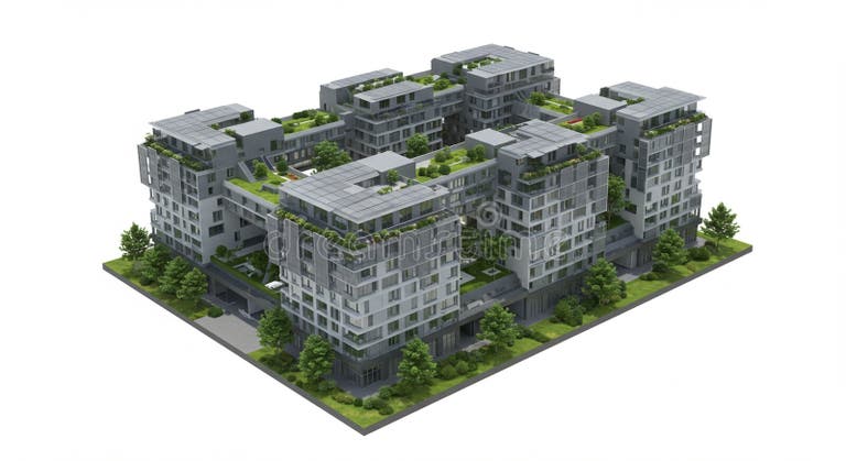 Modern Architectural Complex Featuring Multiple Interconnected ...