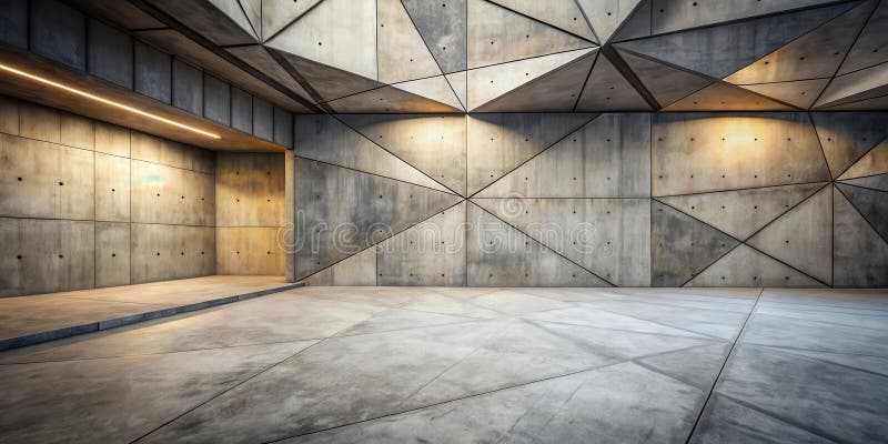 Modern Architectural Concrete Structure with Geometric Wall Panels and ...