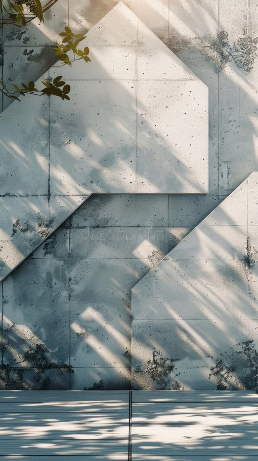 Modern Architectural Concrete Wall with Geometric Shadows Stock ...