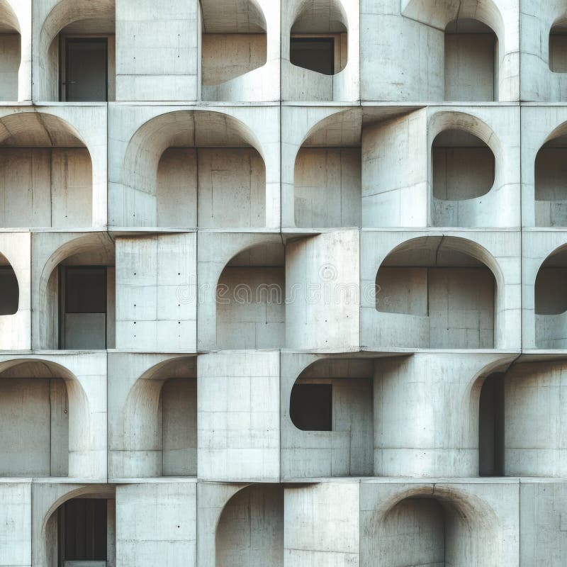 Modern Architectural Design with Arched Windows Stock Photo - Image of ...