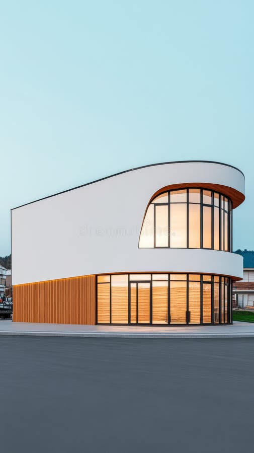 Modern Architectural Design of a Building with Large Glass Windows at ...