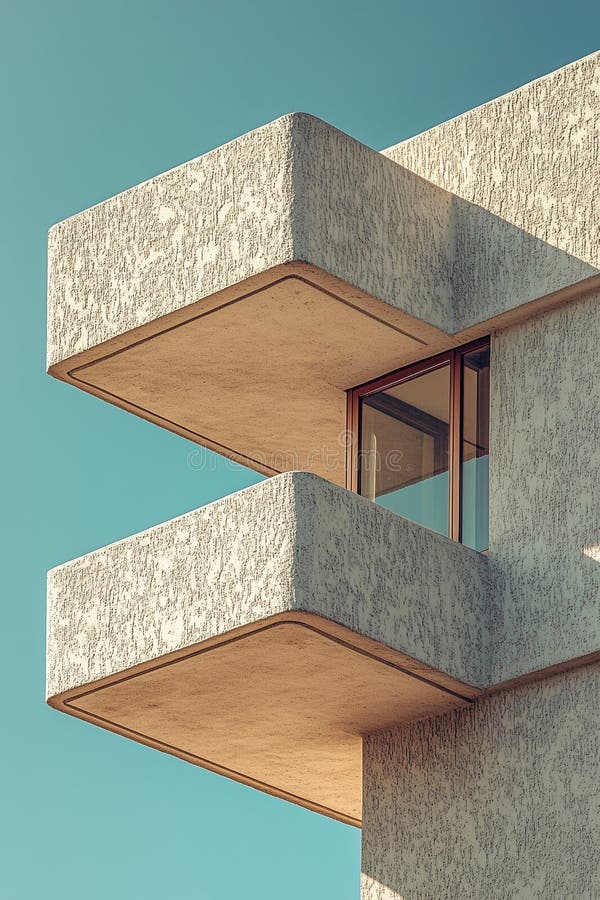 Modern Architectural Design of a Building with Unique Balconies in ...