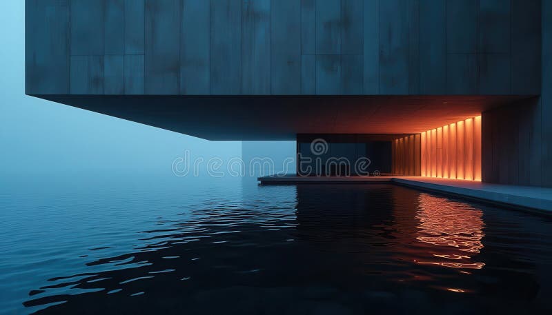 Modern Architectural Design with Cantilevered Concrete and Metal ...