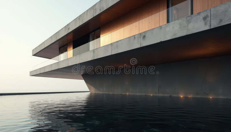 Modern Architectural Design with Cantilevered Concrete and Metal ...