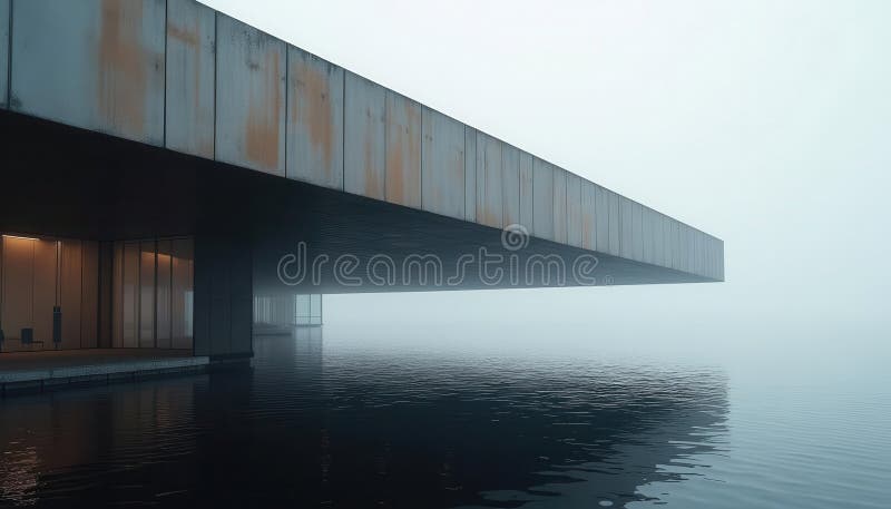 Modern Architectural Design with Cantilevered Concrete and Metal ...