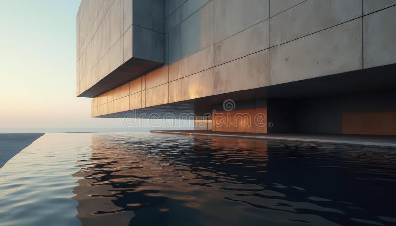 Modern Architectural Design with Cantilevered Concrete and Metal ...