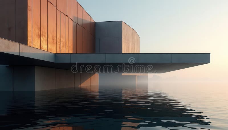 Modern Architectural Design with Cantilevered Concrete and Metal ...