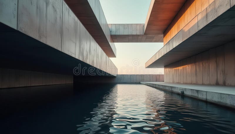 Modern Architectural Design with Cantilevered Concrete and Metal ...