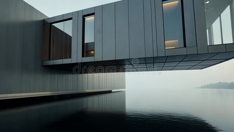 Modern Architectural Design with Cantilevered Concrete and Metal ...