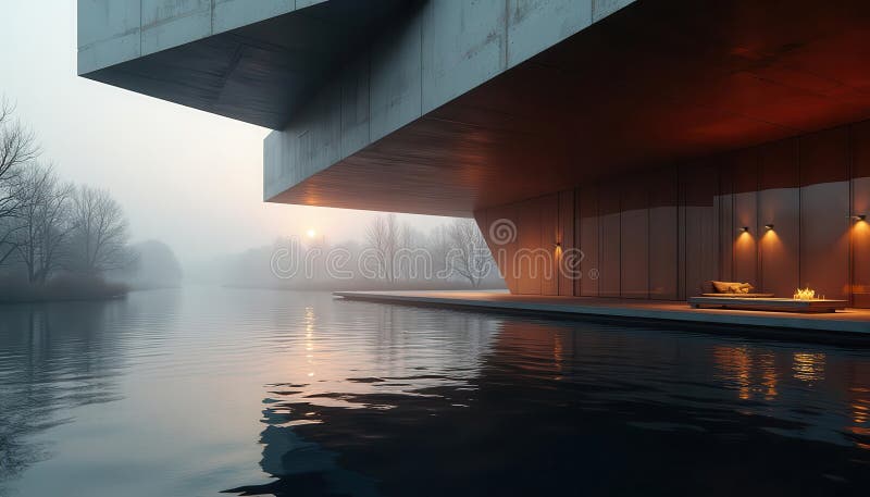 Modern Architectural Design with Cantilevered Concrete and Metal ...