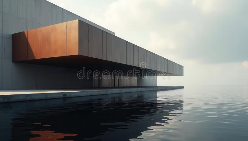 Modern Architectural Design with Cantilevered Concrete and Metal ...