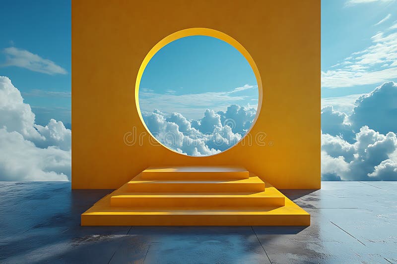 Modern Architectural Design with a Circular Opening Overlooking a ...