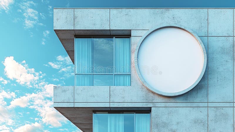 Modern Architectural Design with Circular Window Generative AI Stock ...
