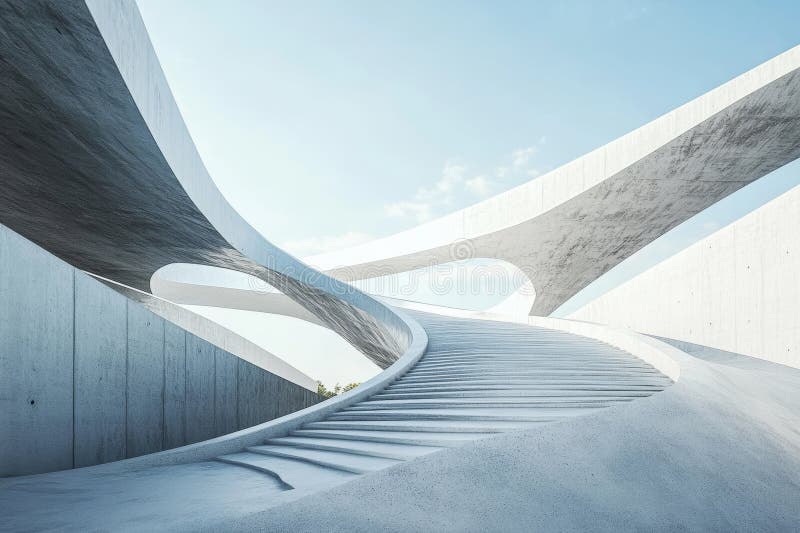 Modern Architectural Design with Concrete Curves and Abstract Lines ...
