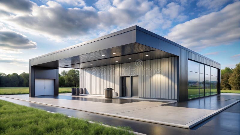 Modern Architectural Design of a Contemporary Building with Overhang ...