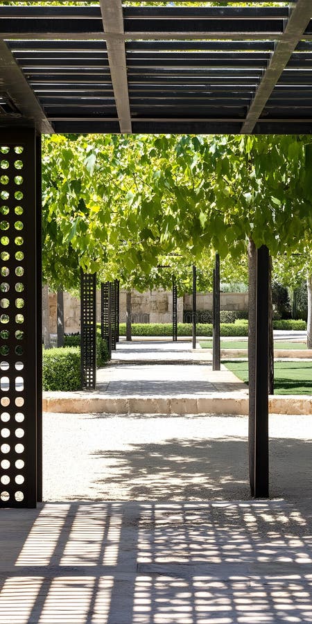 Modern Architectural Design of a Courtyard with Greenery Generated ...
