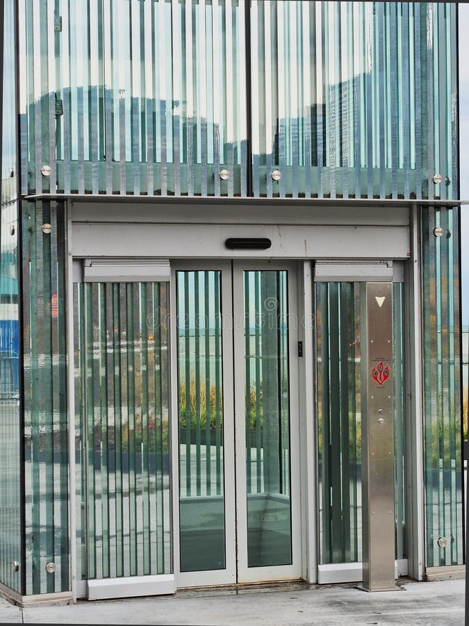 External Lift Shaft Made of Glass and Steel Stock Photo - Image of rise ...