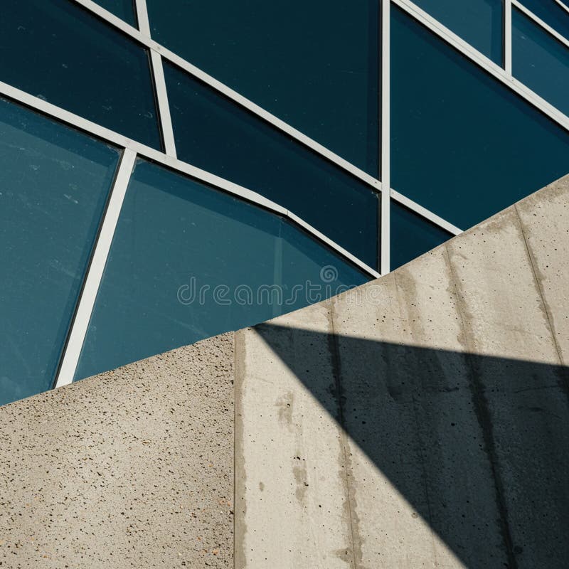 Modern Architectural Design Featuring Angular Blue Glass Panels ...