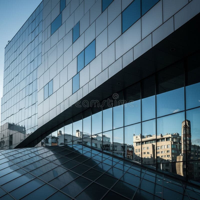 Modern Architectural Design Featuring a Building with a Sleek, Glass ...