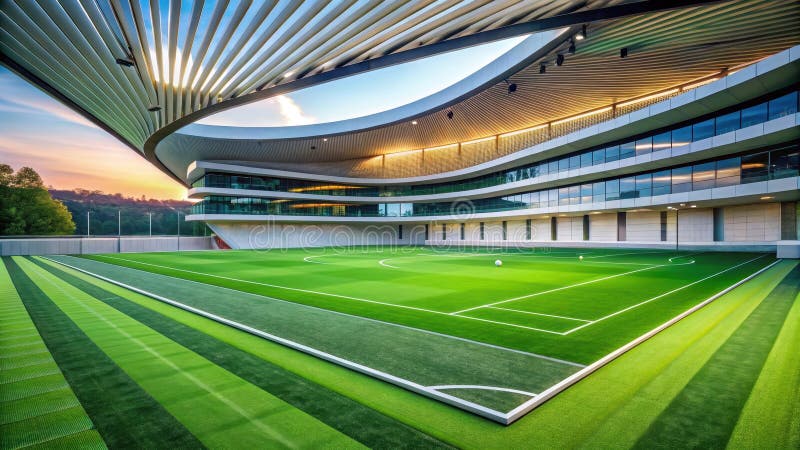 Modern Architectural Design Featuring an Indoor Turf Soccer Field at ...