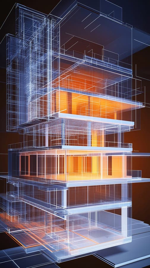 Modern Architectural Design Featuring Layered Transparent Structures ...