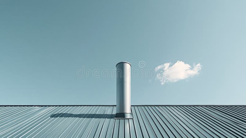 Modern Architectural Design Featuring Metal Roof with Cylindrical ...