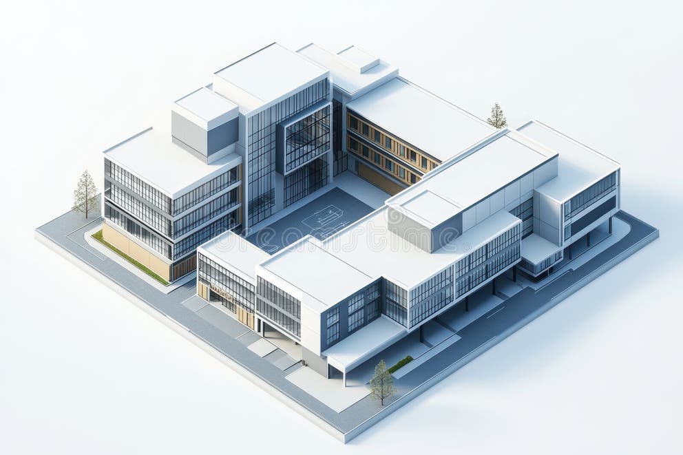 A Modern Architectural Design Featuring Multiple Interconnected ...