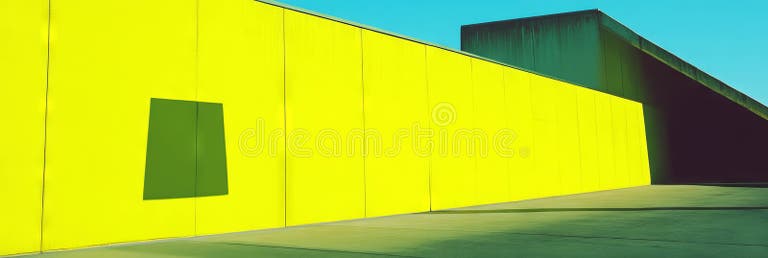Modern Architectural Design Featuring Neon Chartreuse Wall with Smooth ...