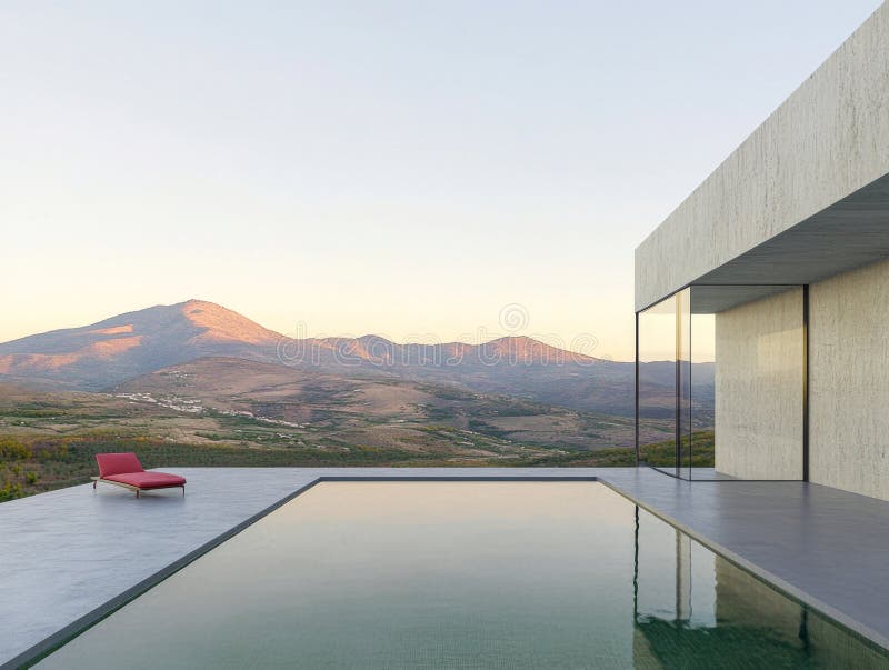 Modern Architectural Design Featuring a Serene Infinity Pool and ...