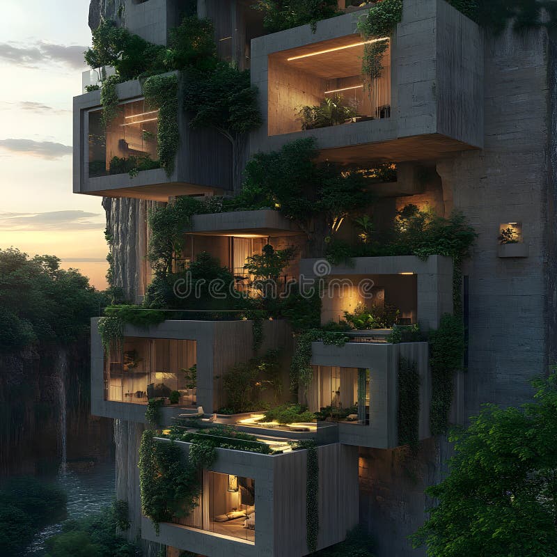 Modern Architectural Design Featuring a Series of Cube-like Structures ...