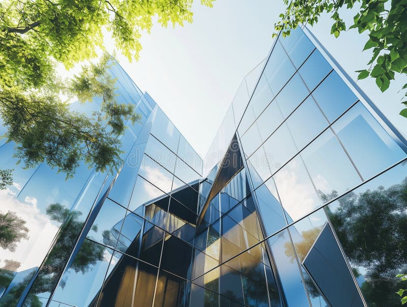 A Modern Architectural Design Featuring Sleek, Angular Buildings with ...