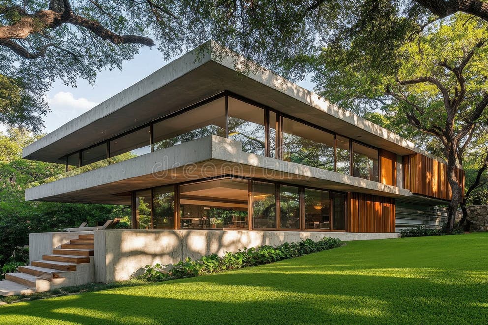 Modern Architectural Design Featuring a Sleek, Multi-level Structure ...