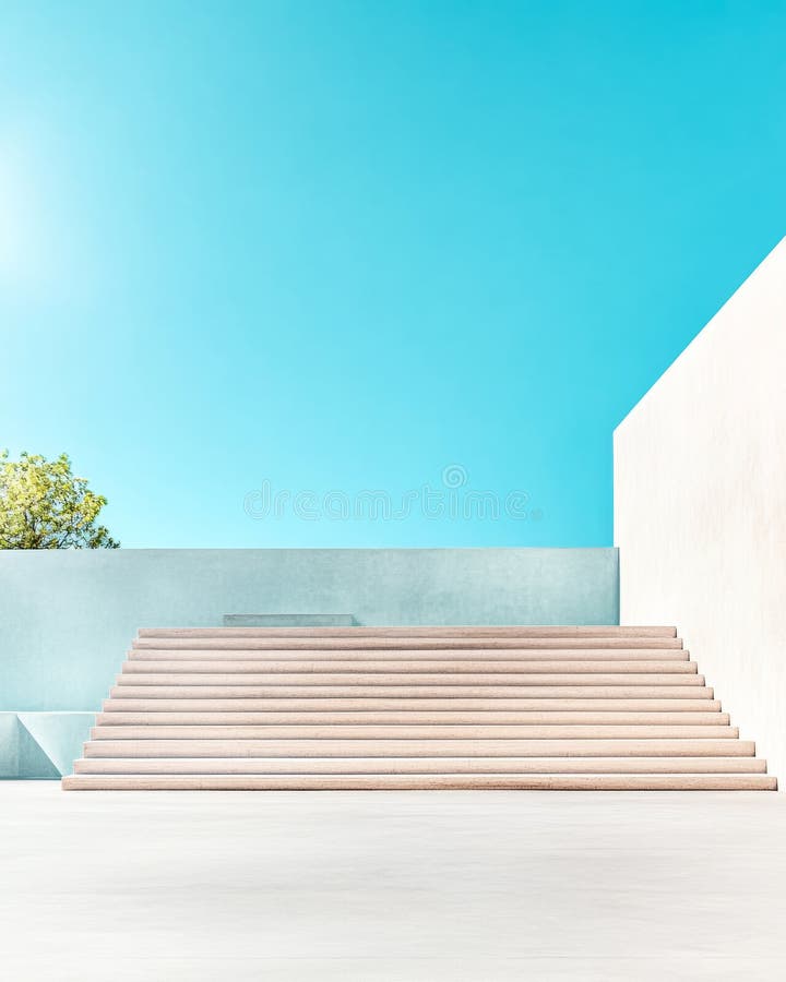 Modern Architectural Design Featuring Step-like Structure Under Bright ...