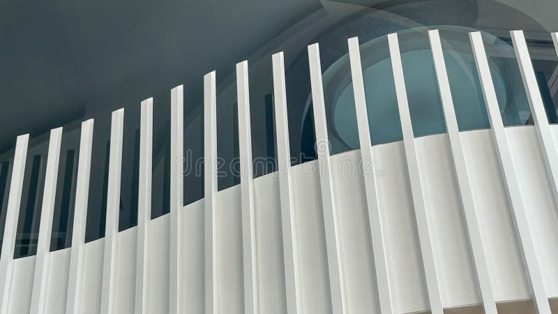 Modern Architectural Design Featuring Vertical White Slats with ...