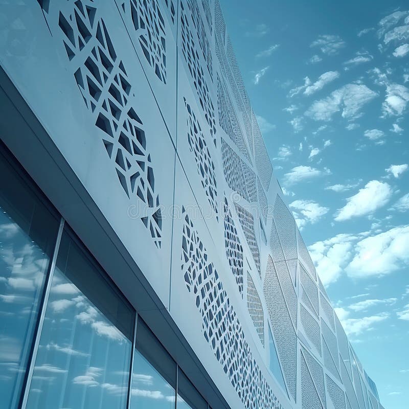 Modern Architectural Design: a Geometric Pattern on a White Building ...