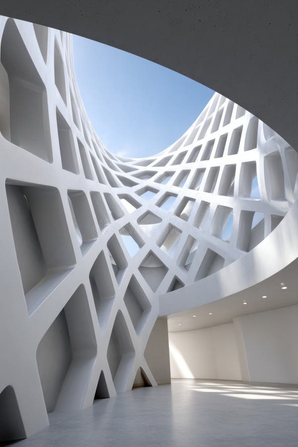 Modern Architectural Design with Geometric Patterns Stock Illustration ...