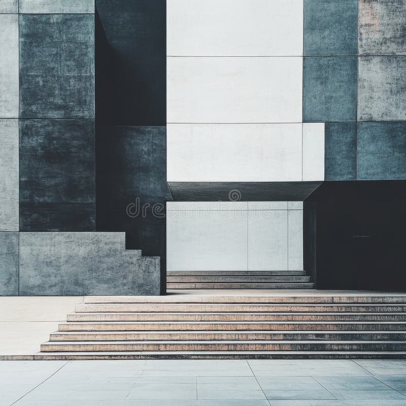 Modern Architectural Design with Geometric Shapes and Textures Stock ...