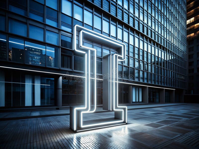 Modern Architectural Design Intriguing Neon I Sign Illuminates Dark ...