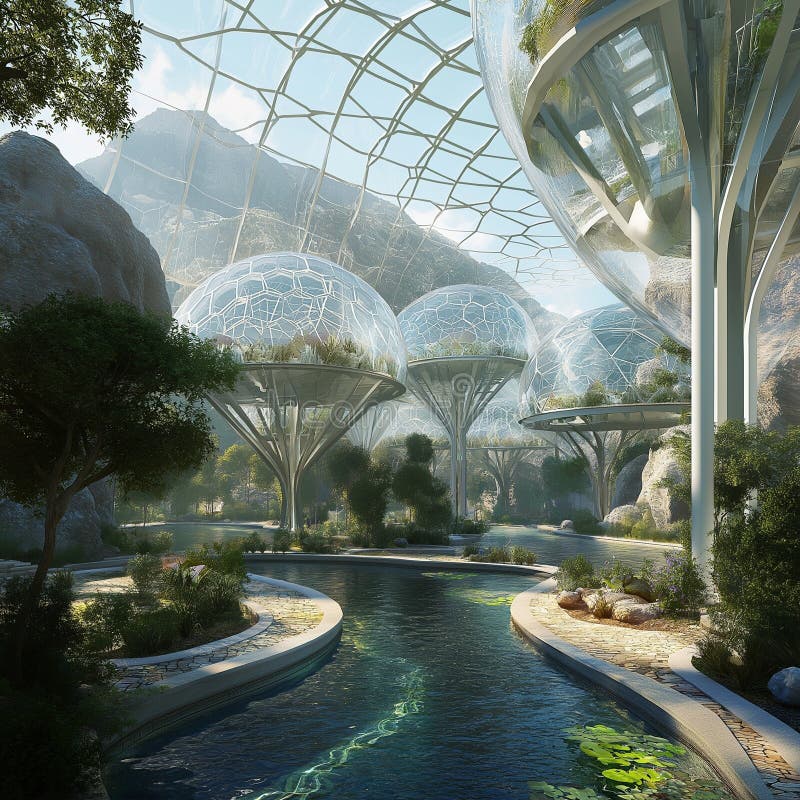 Modern Architectural Design with Lush Greenery by Tydeline Stock Image ...