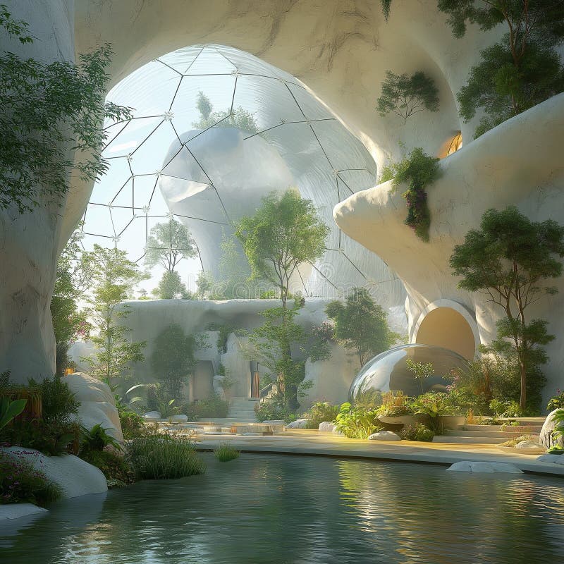 Modern Architectural Design Lush Greenery Tydeline Stock Photos - Free ...