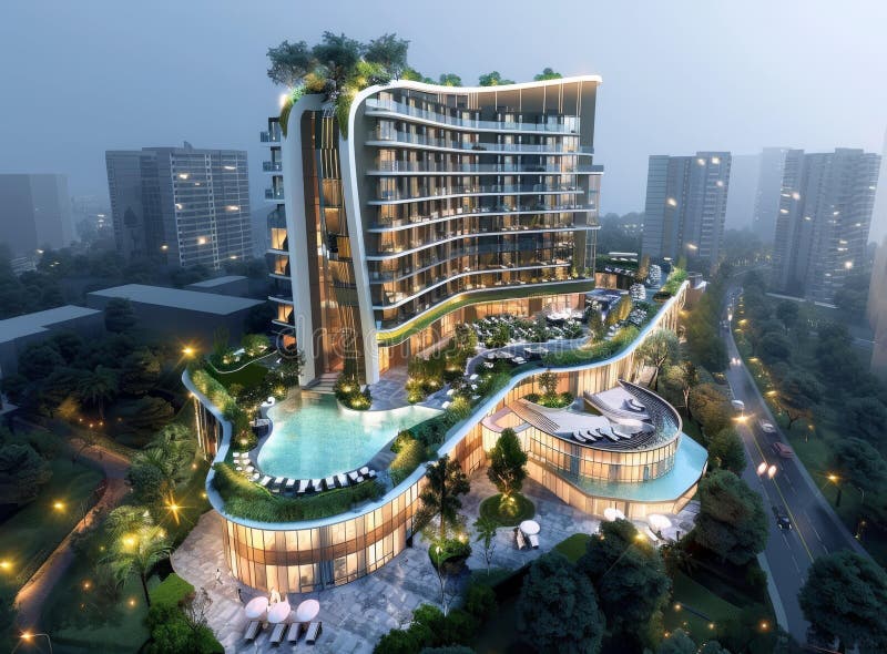 Modern Architectural Design of a Luxurious Hotel Generated Using AI ...