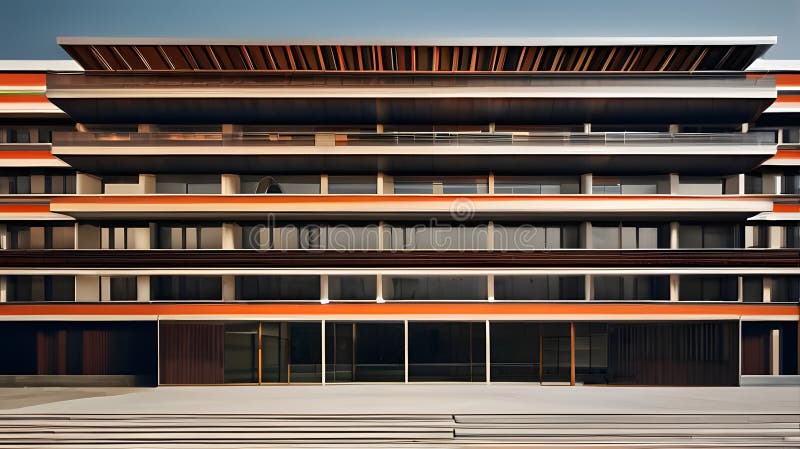 Modern Architectural Design of a Multi-story Building with Vibrant ...