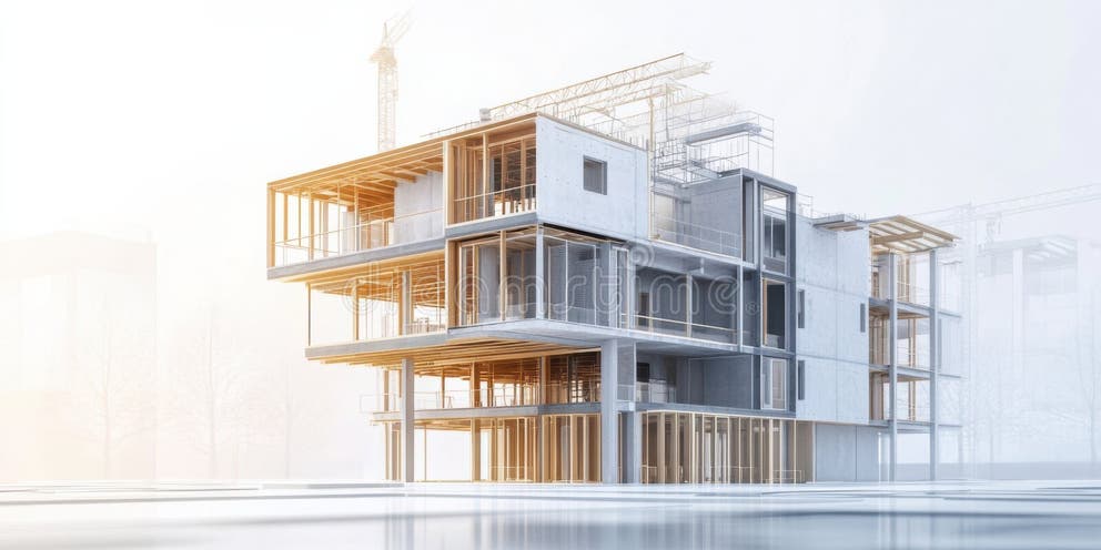 Modern Architectural Design of a Partially Constructed Building ...