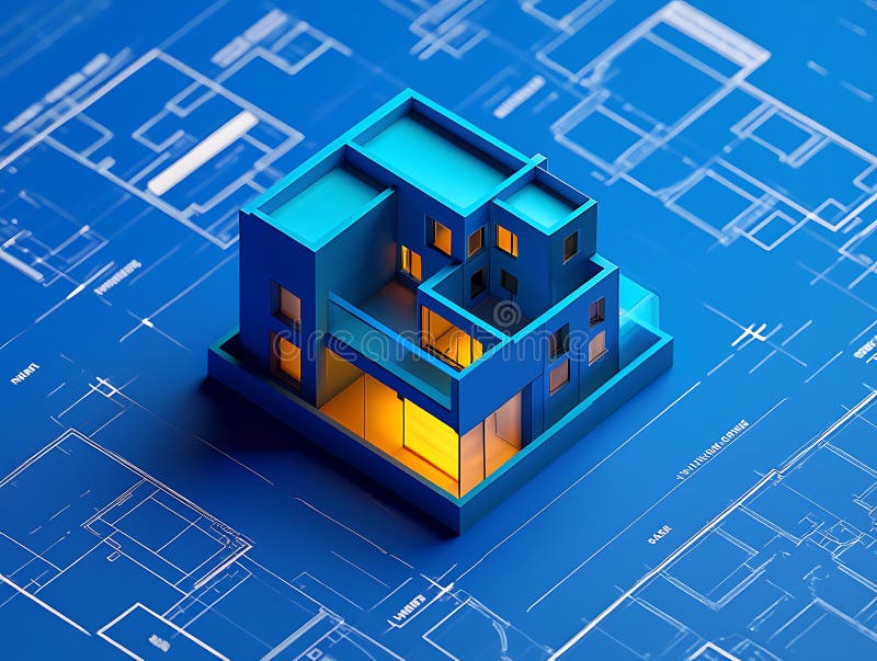 Architectural Project Background. Floor Plan with Construction Sketch ...
